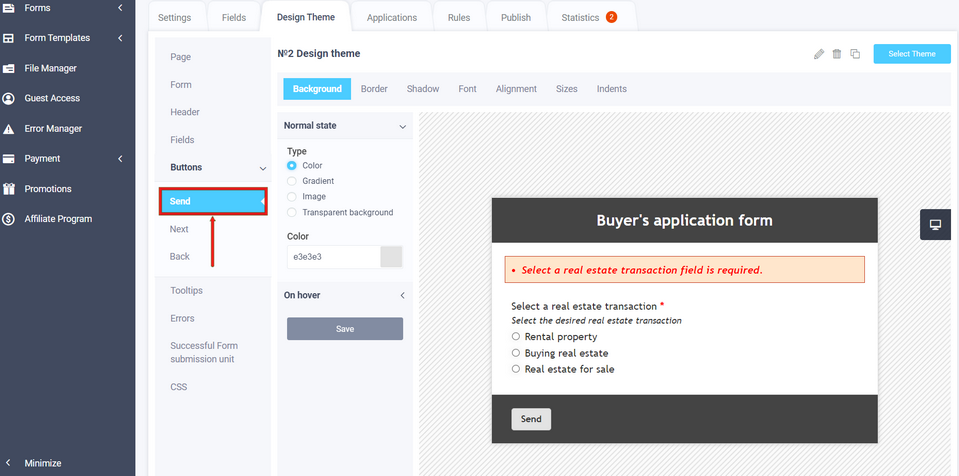 Buttons - FormDesigned Knowledge Base