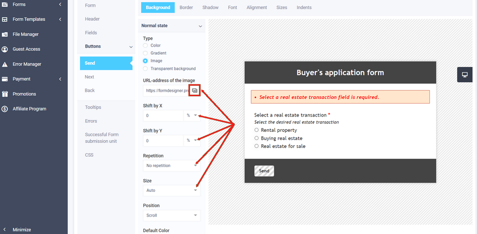Buttons - FormDesigned Knowledge Base