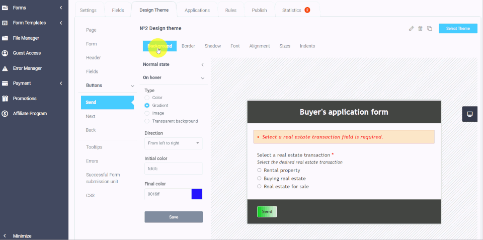 Buttons - FormDesigned Knowledge Base