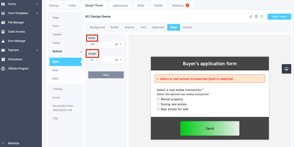 Buttons - FormDesigned Knowledge Base