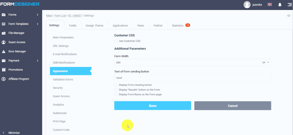 Validation errors - FormDesigned Knowledge Base